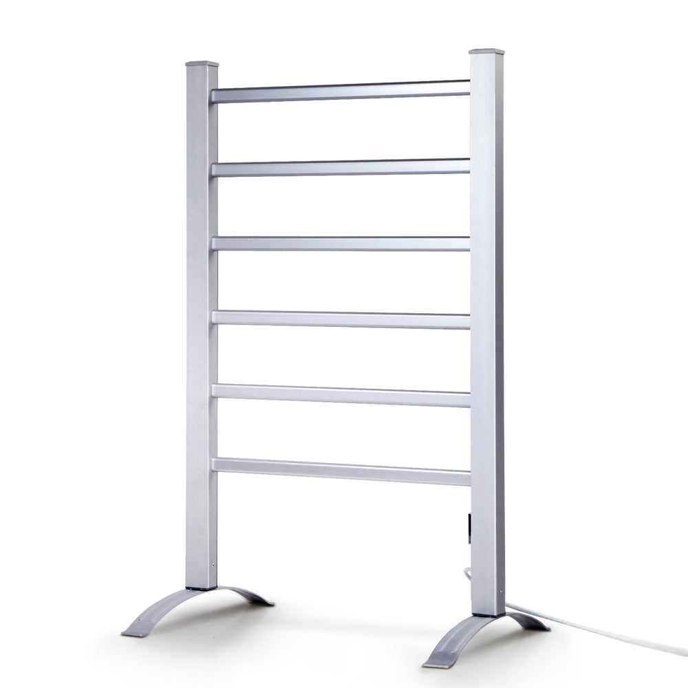Devanti Electric Heated Towel Rail Rack 6 Bars with Timer Clothes Dry