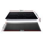 Devanti Electric Ceramic Cooktop 60cm 4 Burner Touch Control